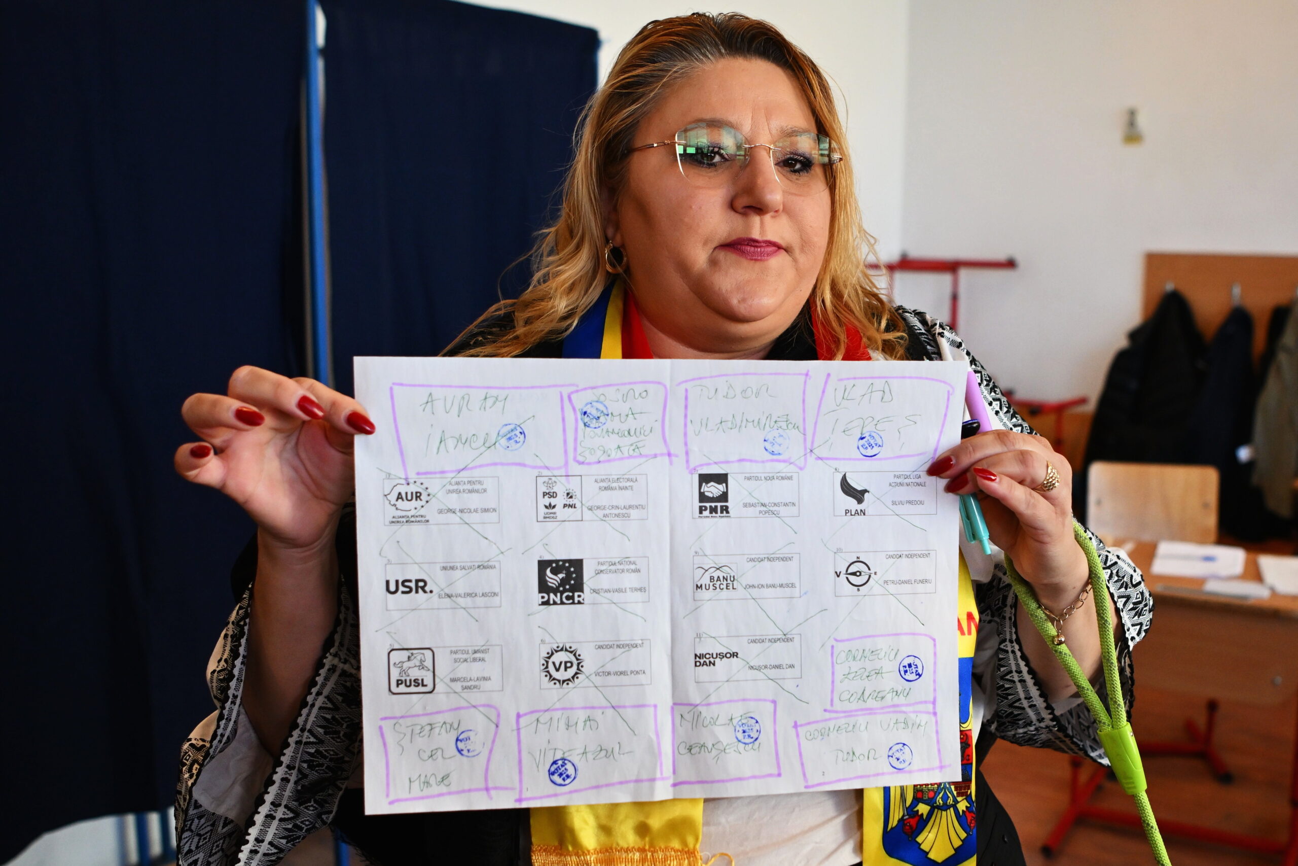 Diana Șoșoacă a votat la vedere și a scris pe buletin numele lui ...