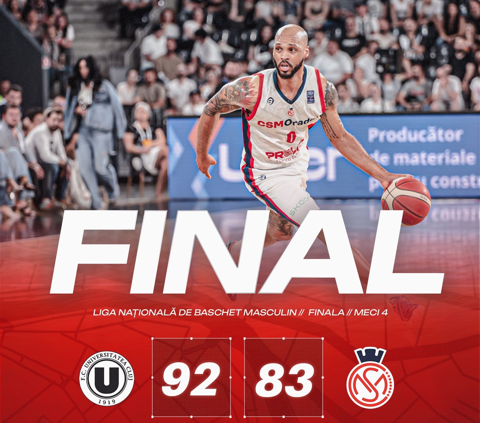 Baschet: U-BT Cluj câștigă meciul al patrulea al finalei cu Oradea și ...