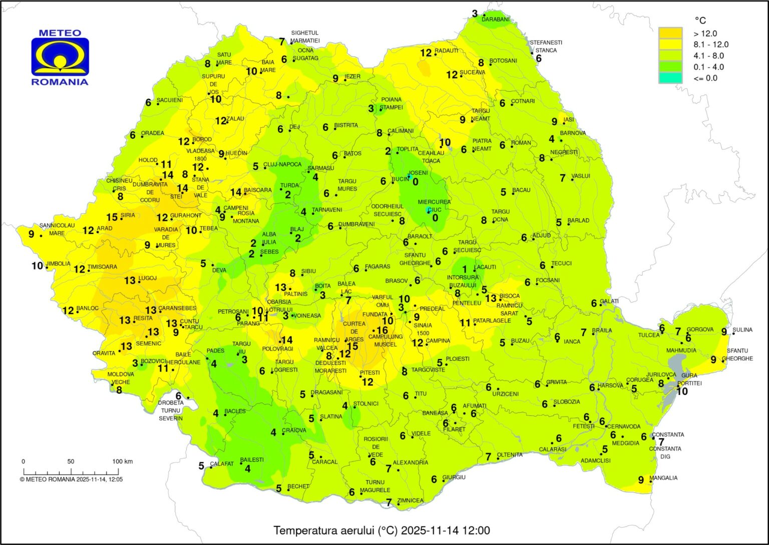 Fenomen rar. E mai cald la munte ca la București, Craiova sau Ploiești ...