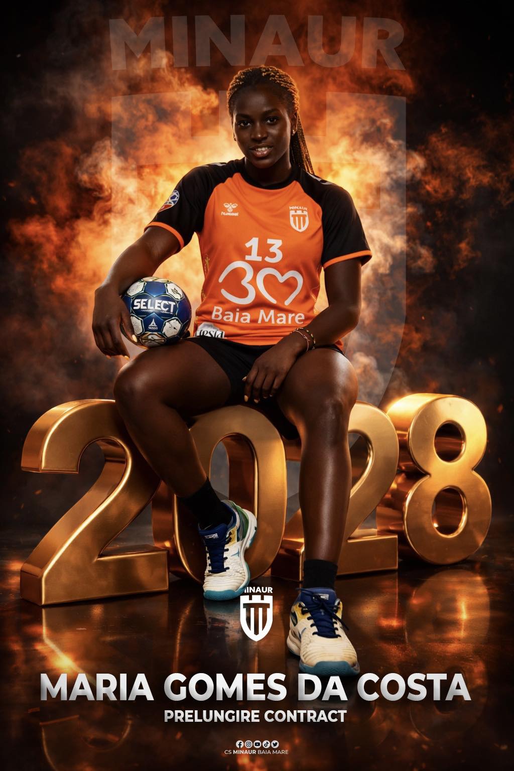 Maria Gomes da Costa, căpitanul echipei de handbal feminin Minaur, și-a ...