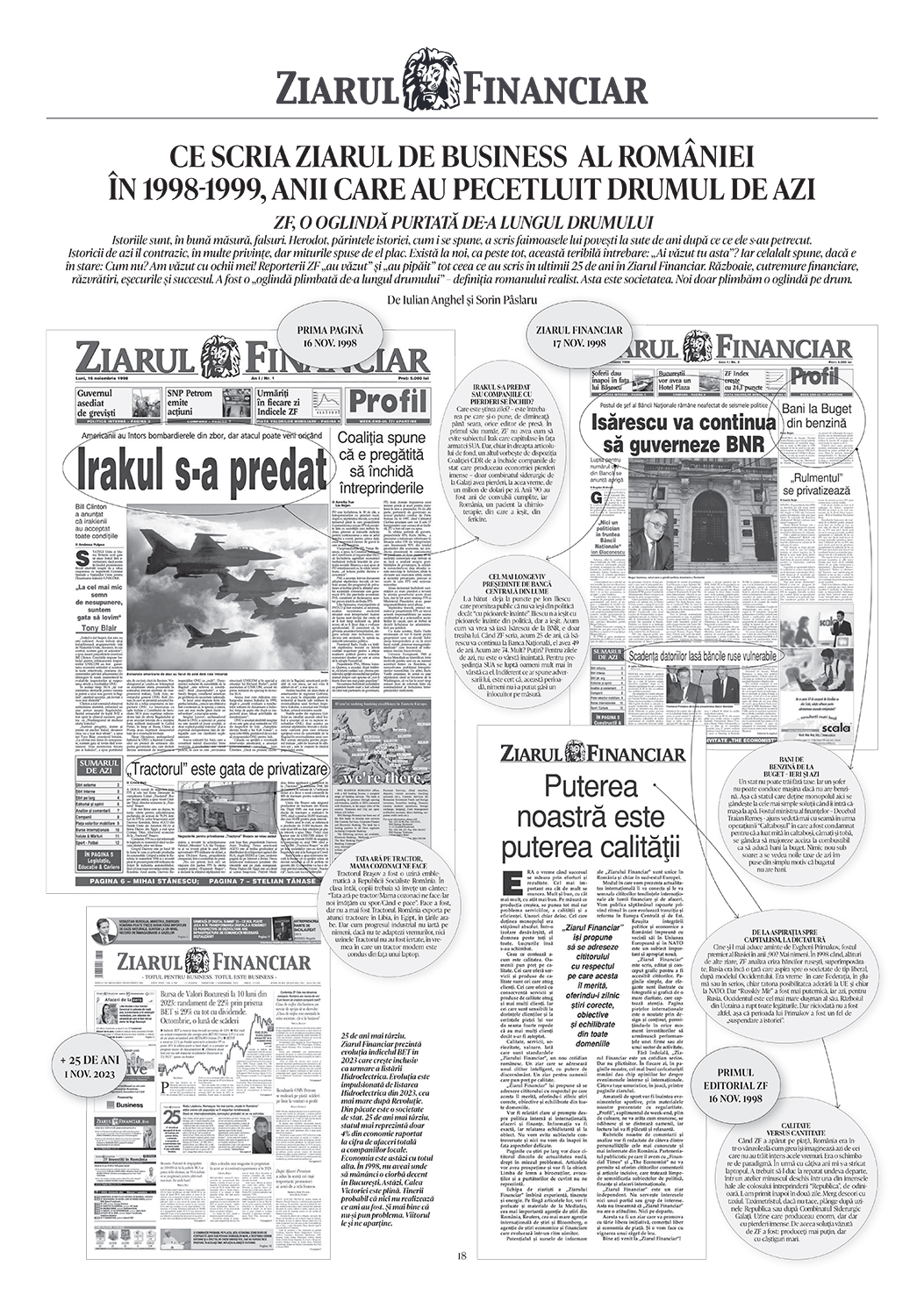 25 de ani de Ziarul Financiar. Ce scria ziarul de business al României ...