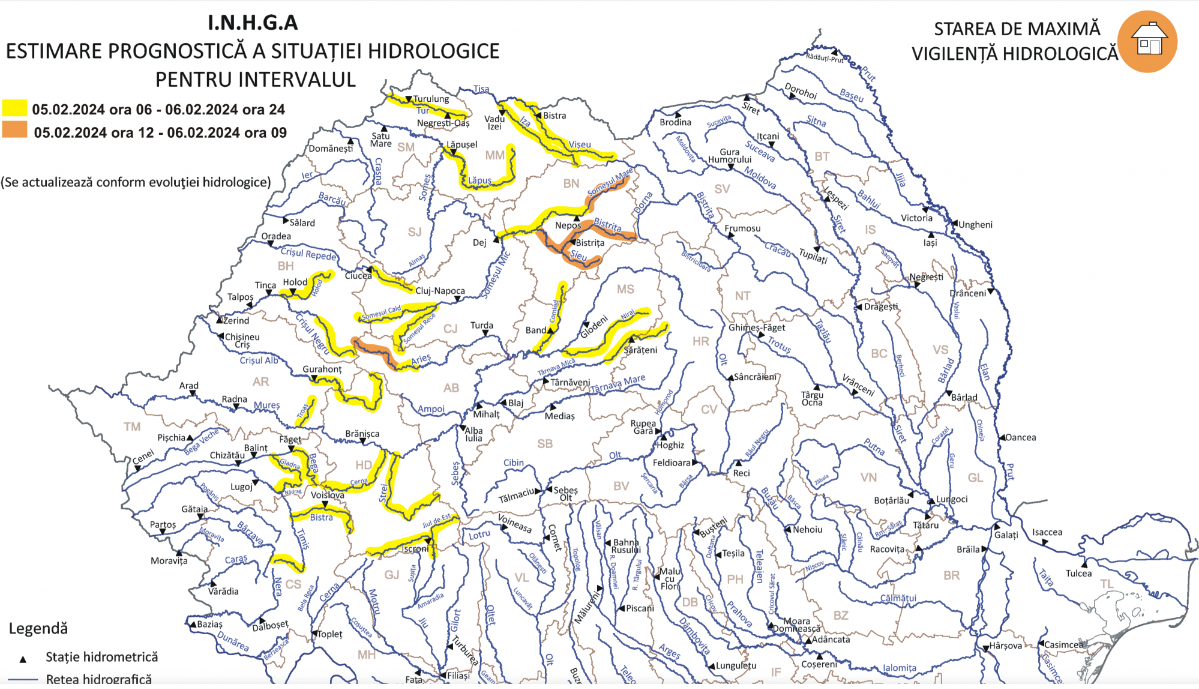 Pericol de inundaţii în nordul, vestul şi centrul României