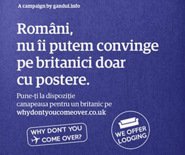 Campania Gândul „WHY DON'T YOU COME OVER?”. Omul care a creat afişele ...