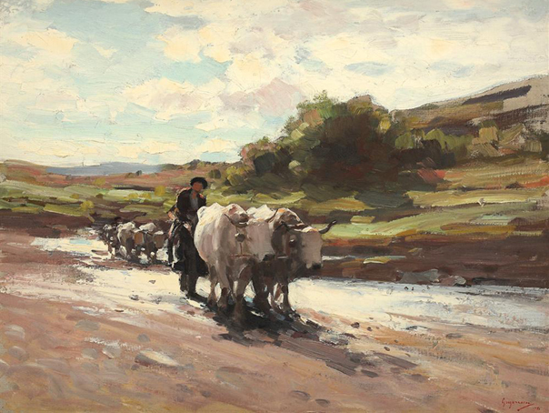 Tabloul "Car cu boi" de Nicolae Grigorescu a fost vândut pentru 155.000 de euro