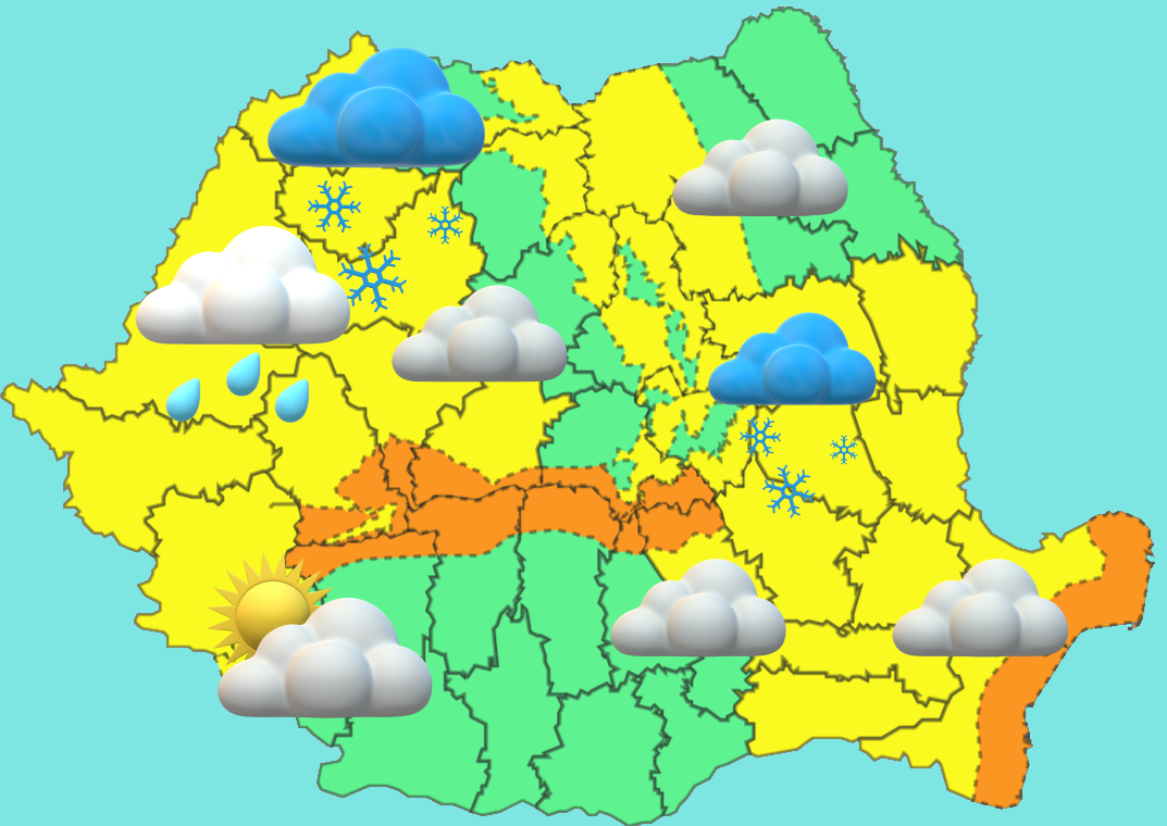 Se strică vremea. Meteorologii au emis cinci avertizări de viscol şi ...