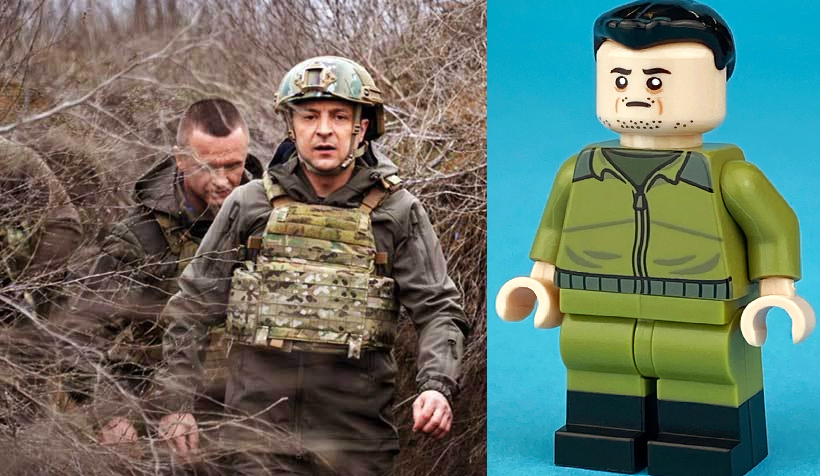 Figurinele LEGO care îl înfăţişează pe Zelenski şi reproduc cockteilul ...